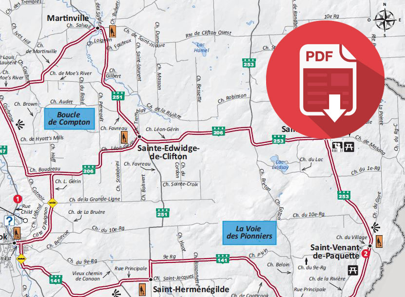 Circuits vélo et pistes cyclables PDF | Cantons-de-l'Est (Estrie)